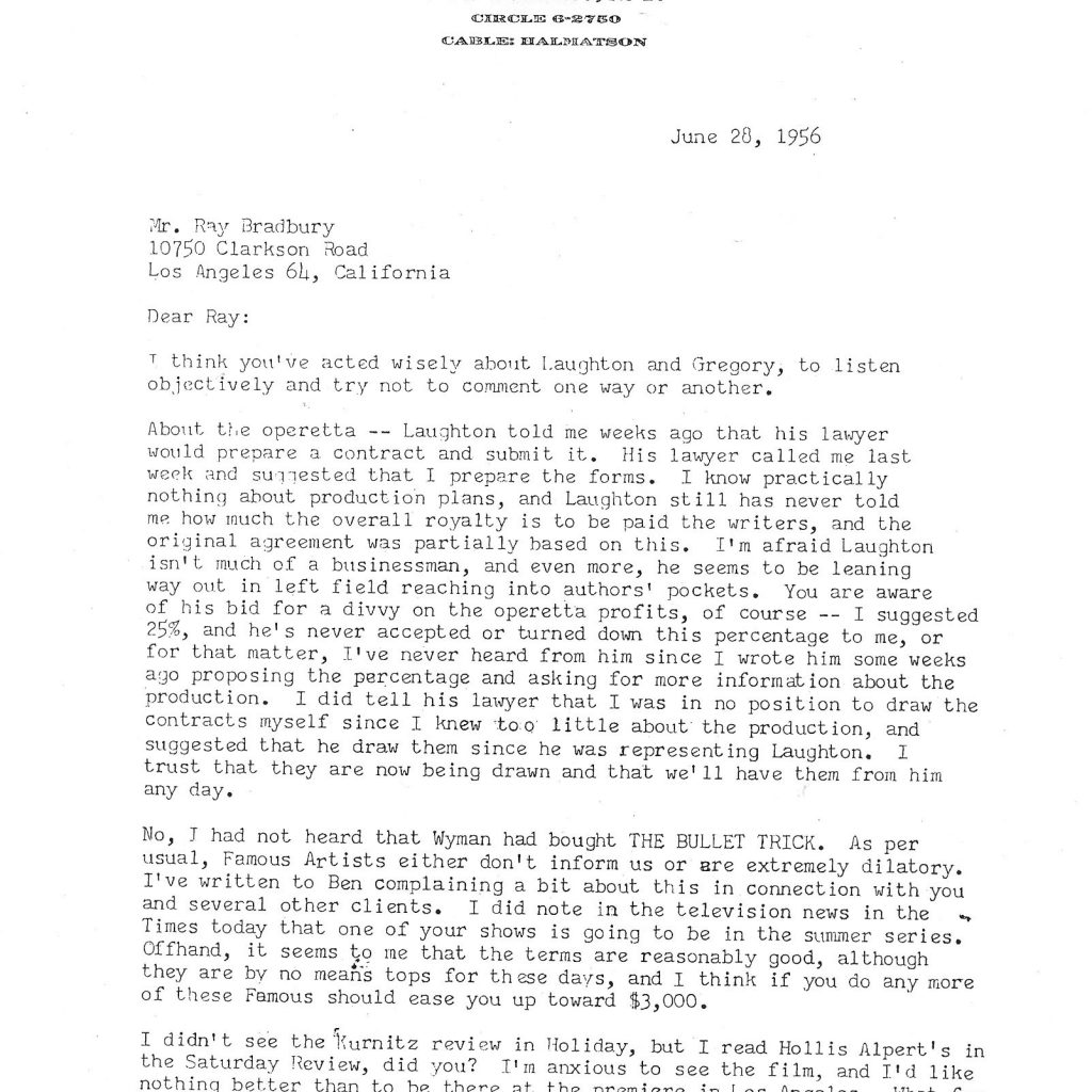 LETTER FROM DON CONGDON - Gauntlet Press